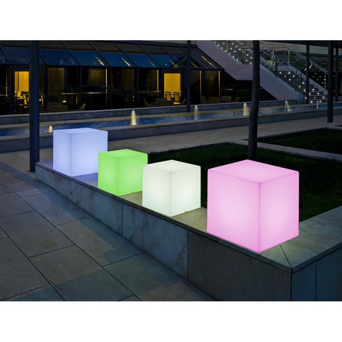 Cube lumineux MOOVERE 45cm outdoor Solaire+Batterie rechargeable LED ...