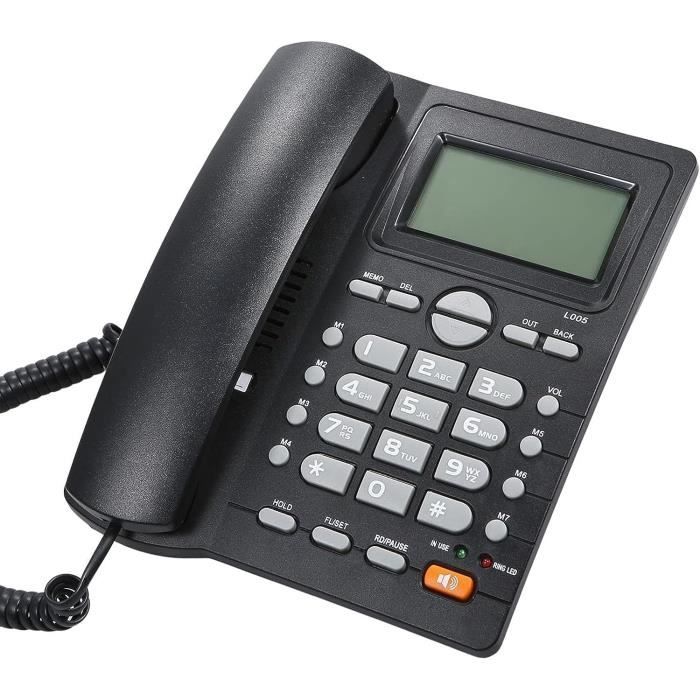 Téléphone Filaire De Bureau Téléphone Fixe Avec Identification De L'Appelant Écran Lcd ...