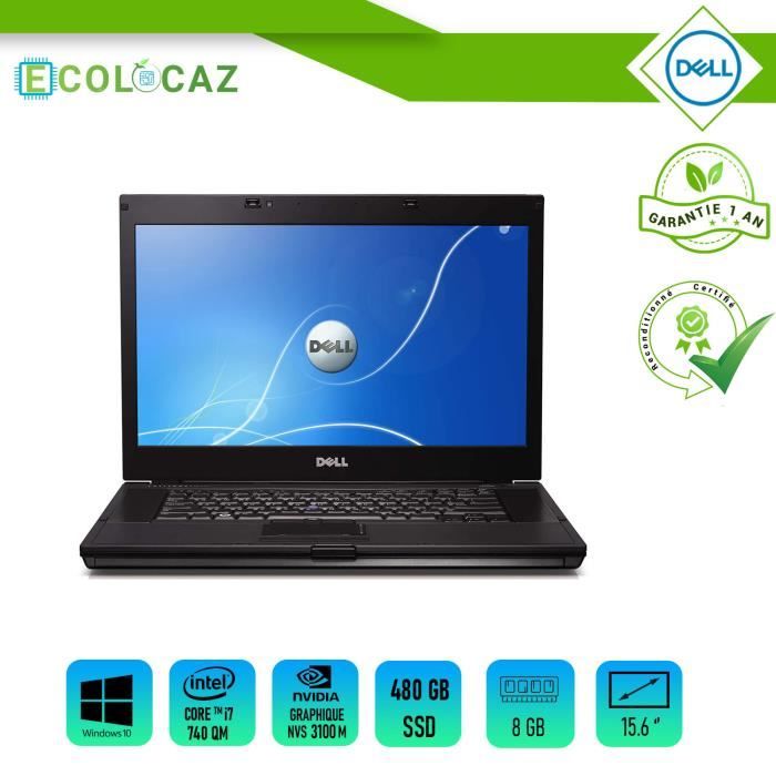 DELL Latitude E6510 15" Intel Core i7-740QM 480Go SSD 8Go RAM ...