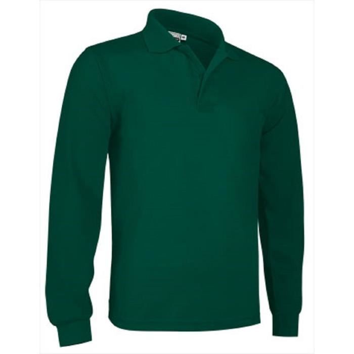 Polo manches longues - Homme - réf PREDATOR - vert bouteille - VALENTO ...