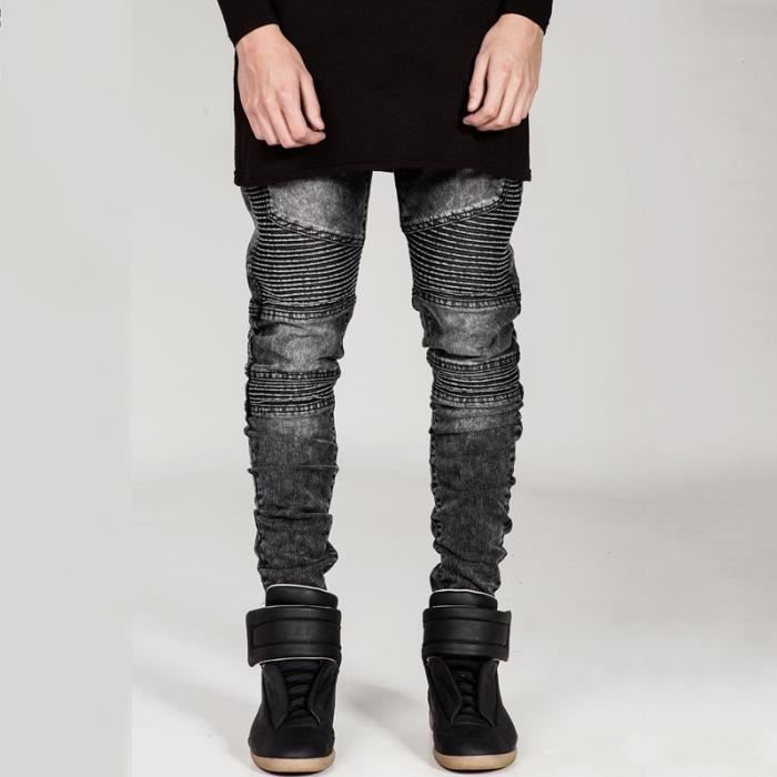 Jeans Gris Homme - LEOCLOTHO - Slim - Confortable et Polyvalent Gris ...