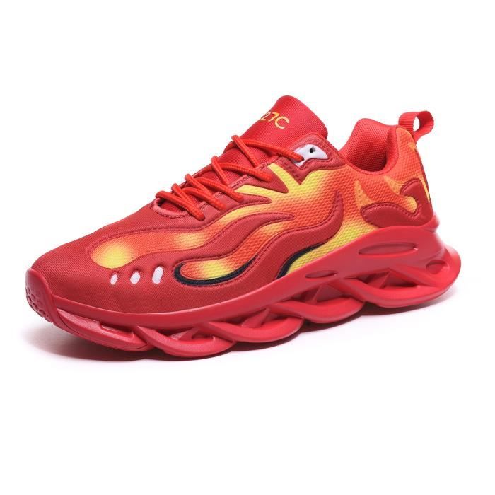 Baskets Homme Fashion Chaussures Sport Sneakers Rouge - Cdiscount ...