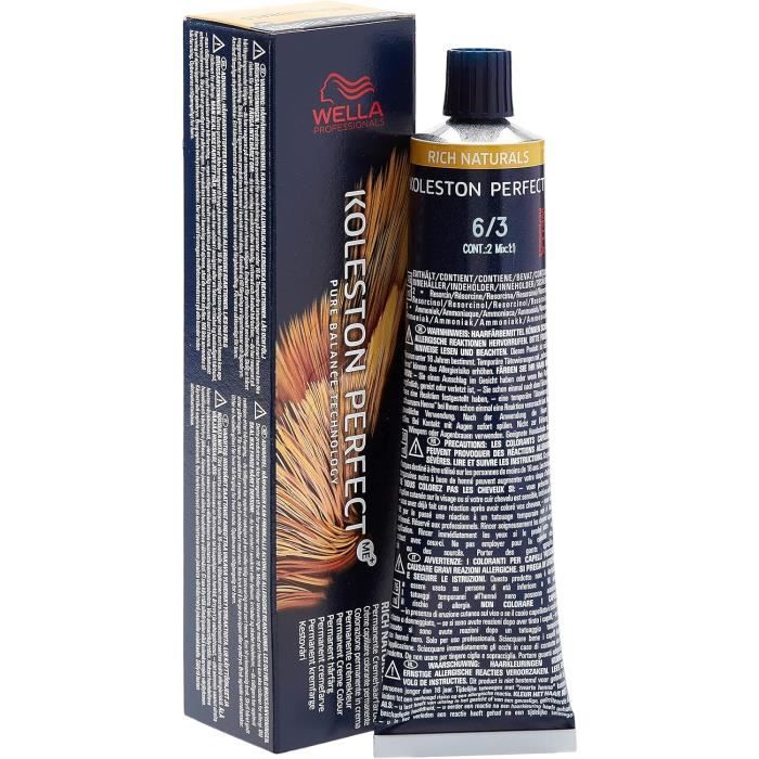 Wella Koleston Perfect Me Coloration Permanente 6-3 Rich Naturals[J1205] - Cdiscount Au quotidien