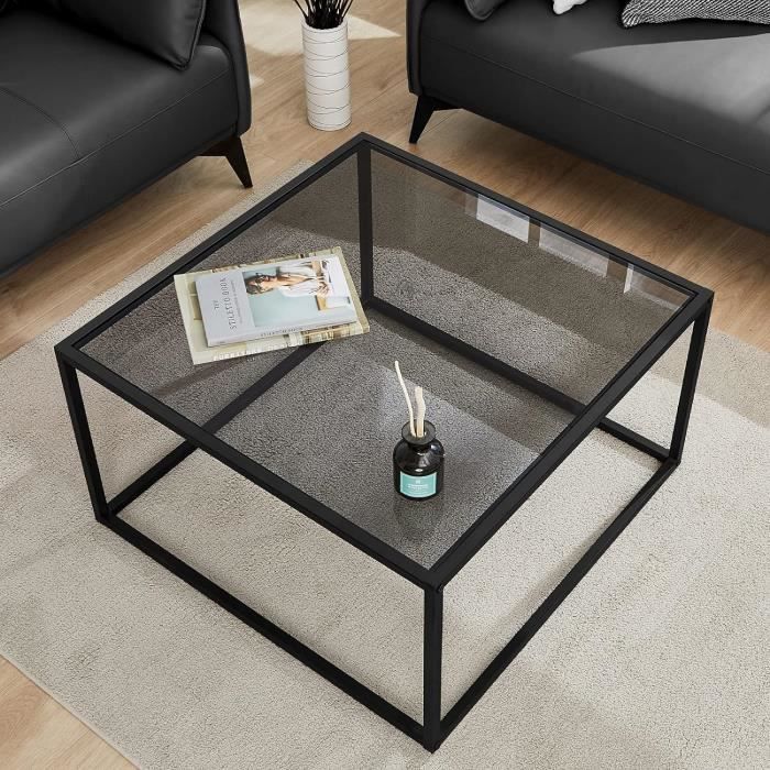 SAYGOER Table Basse, trempé, Verre Gris, 68D x 68W x 40H cm212 ...