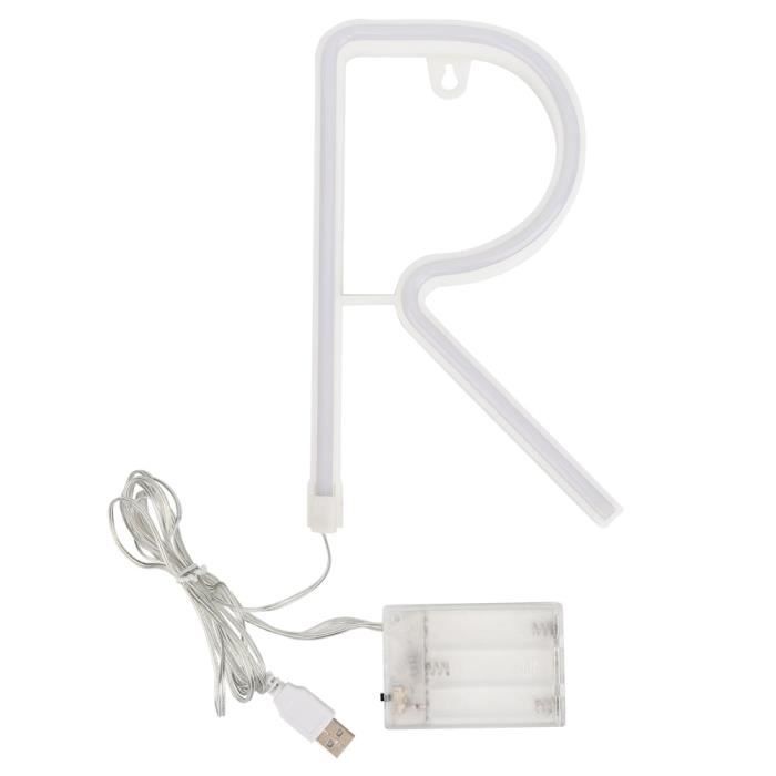TMISHION Lampe néon LED Lumière Néon Lampe Alphabet Forme de Lettre R ...