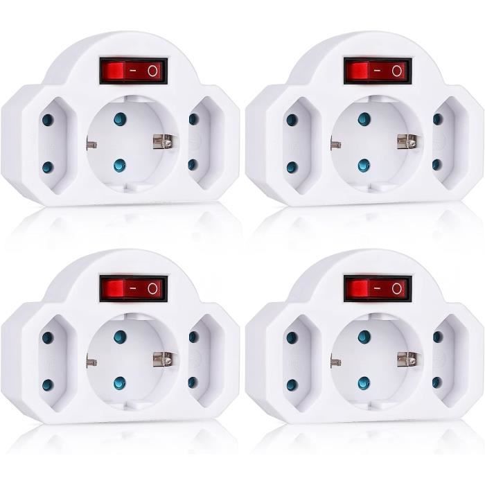 Prises Électriques Avec Interrupteur, Multiprises 3 En 1 Electrique ...