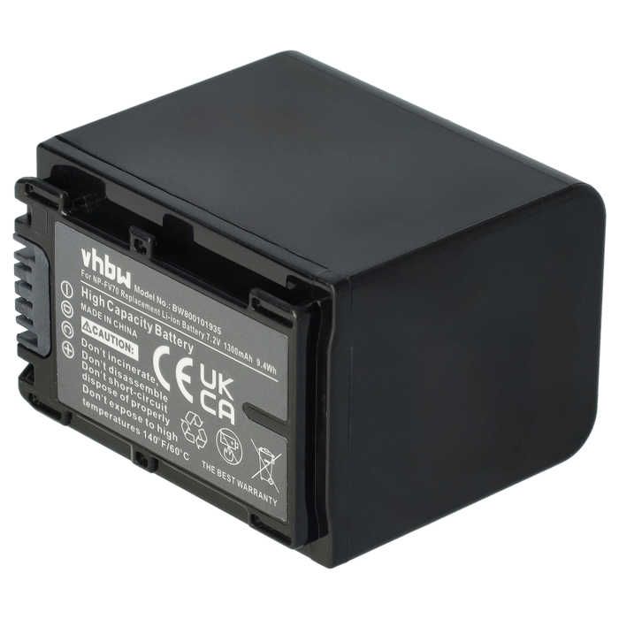 Vhbw 1x Batterie compatible avec Sony HDR-CX740E, HDR-CX900E, HDR-CX740VE caméra vidéo caméscope ...