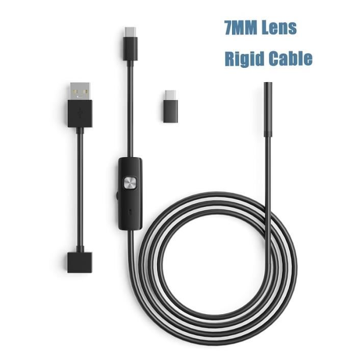 7mm Rigid Cable 1.5m Mini caméra Endoscope Android 3 en 1 55MM 7MM ...