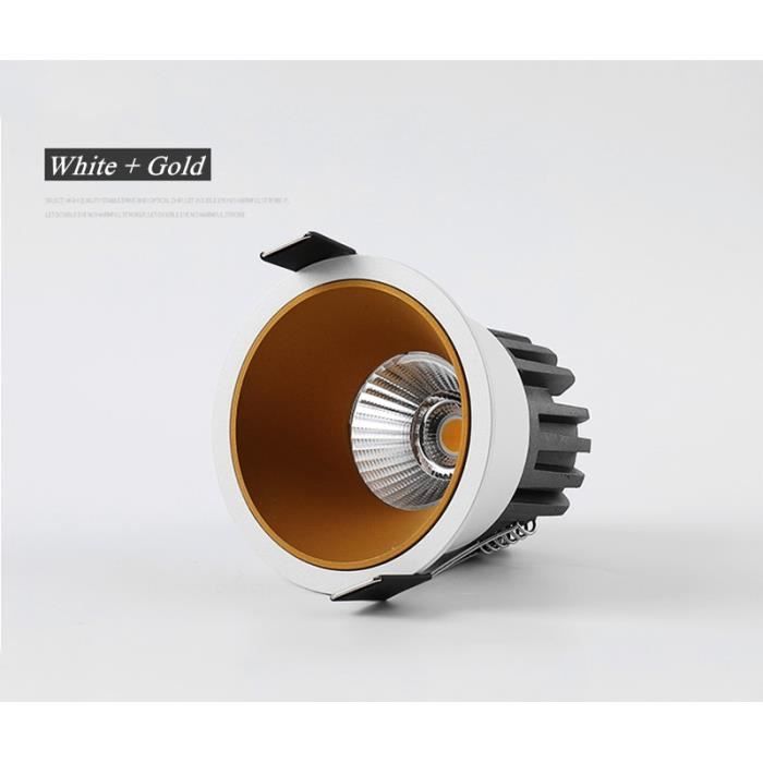 PLAFONNIER,White and Gold-18W Non Dimmable-4000K--Spot LED Lumineux ...
