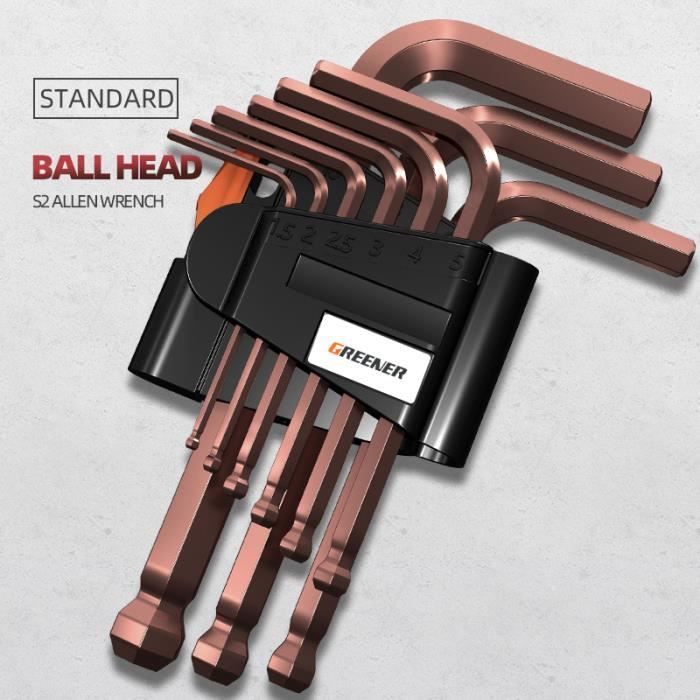 CLE A MOLETTE,S2 Standard ball--Clés à vis en forme de L à tête ...