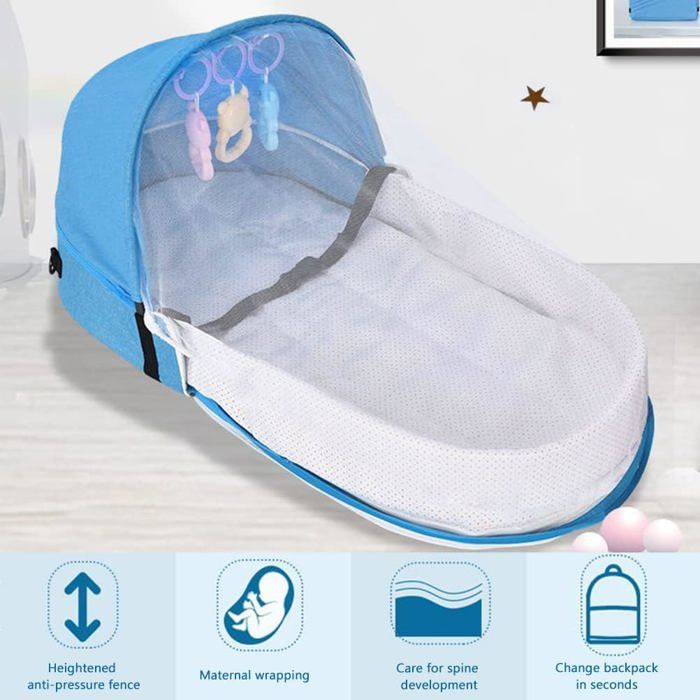 Lit De Voyage Pour Bébé Avec Moustiquaire Et Auvent, Sac À Langer ...