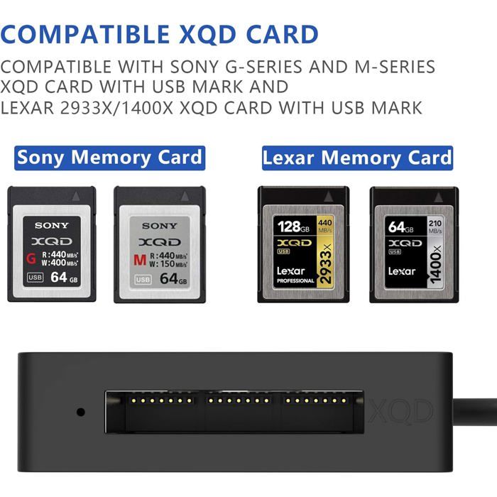 Lecteur de carte XQD USB 3.0 - 123 DESIGN - 5 Gbps - Compatible Mac OS ...