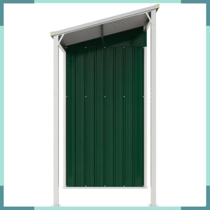 Abri de jardin avec toit prolongé vert 277x110,5x181 cm acier-FHE364524 ...
