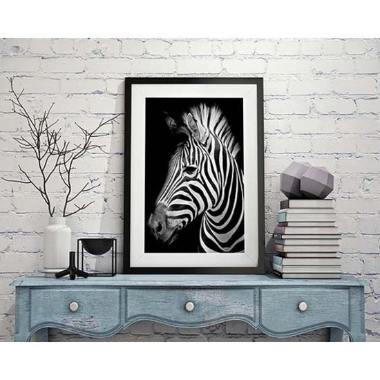 Tableau Panorama Zèbre 70x100 cm - Imprimée sur Toile - Tableau Animaux ...