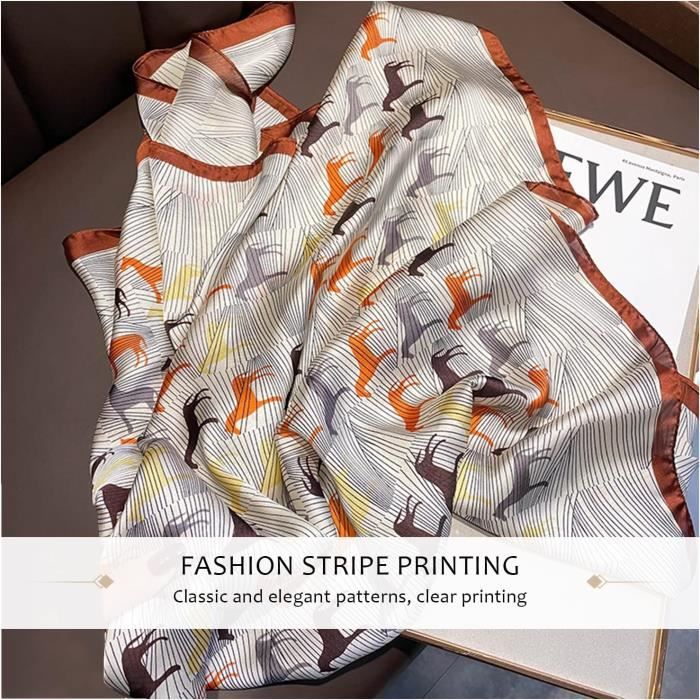 Mode Foulards En Soie Femme Léopard Rayure Classique Géométrique ...