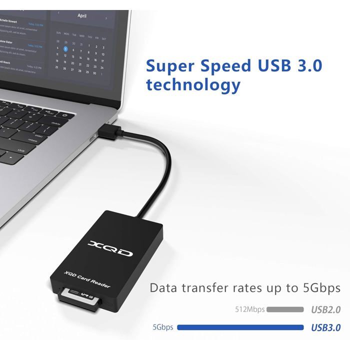 Lecteur de carte XQD USB 3.0 - 123 DESIGN - 5 Gbps - Compatible Mac OS ...