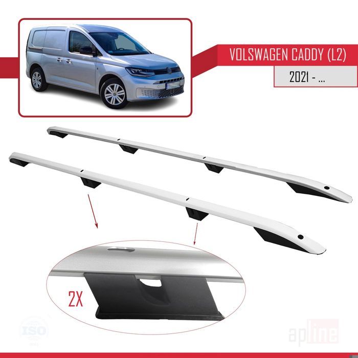 Rails de Toit - Volkswagen - Caddy 2021 - Aluminium Anodisé ...