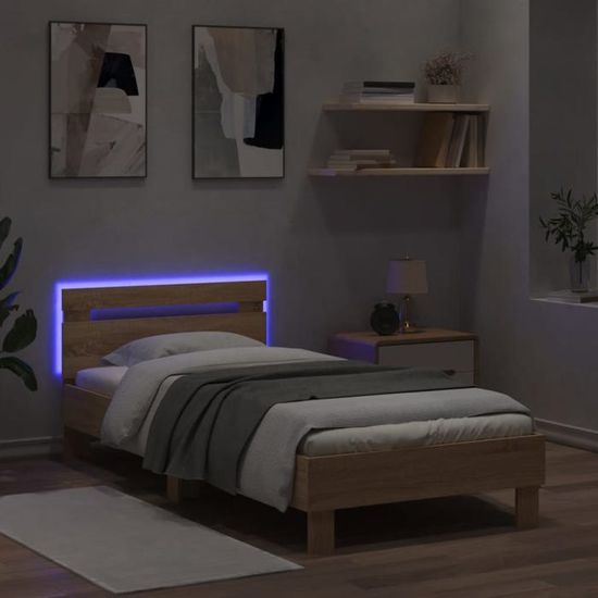 Cadre de lit 1 Place - UU - avec LED - sans matelas - 75x190 cm 605 ...