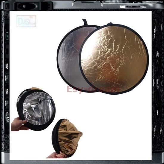 A-Panneau réflecteur de lumière pour Studio Photo, rond et pliable, 2 ...