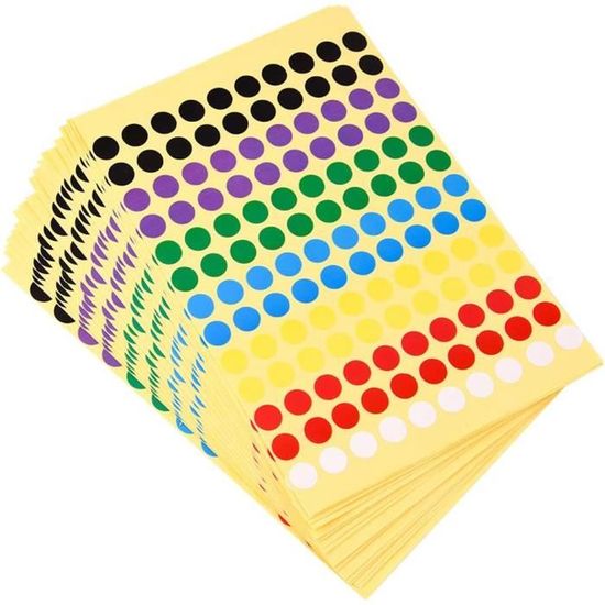 20 Feuilles Gommettes Rondes Autocollant adhésif autocollant Labels ...