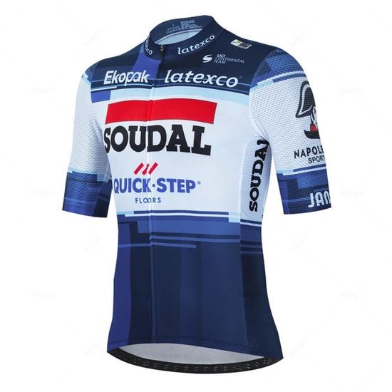 Soudal-Maillot de cyclisme Quick Step pour homme, vêtement respirant ...