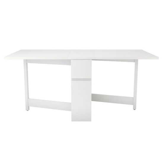 Table Console Pliante - Paris Prix - Kungla - Bouleau Massif - Blanc ...