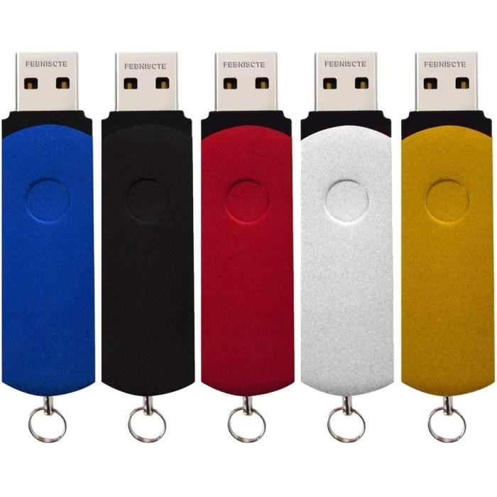 Cle usb 4 go lot de 5 mémoire sticks rotation disque flash 4go usb pen drive couleur mixte clés ...