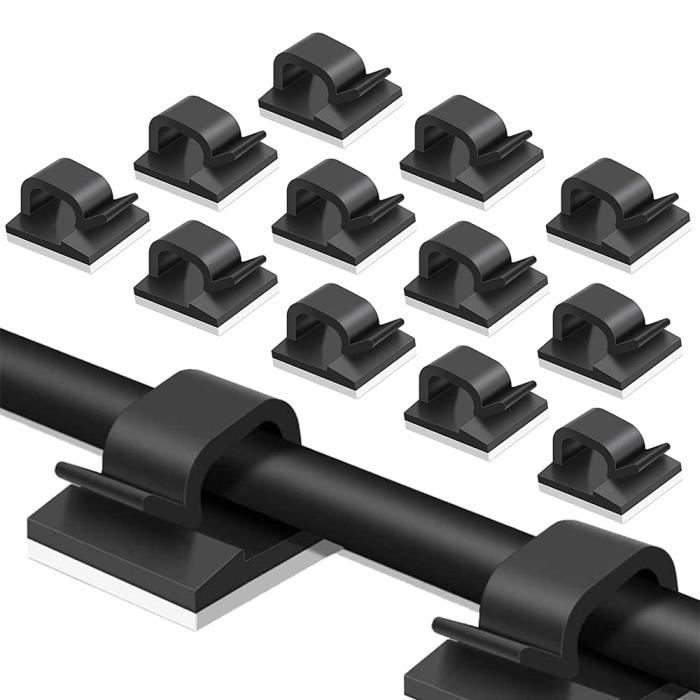 Clips de Cable, 120 Pcs Clips Rangement de Câble Fixation Cable ...