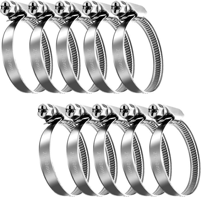 10 Pièces Collier de Serrage Inox 304, Collier Serrage Tuyau Réglable ...