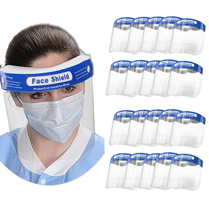 A Masque de sécurité 20pcs Masque transparent lentille antibuée écran ...