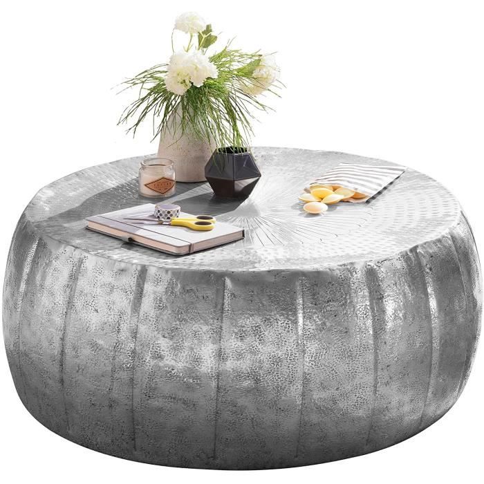 Wohnling Jamal Table Basse, Aluminium, argenté, 72x31x72 cm[370 ...