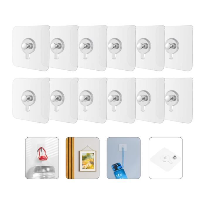 Accroche Murale - Non Marque - 32PCS - Transparent - Plastique - 60 mm ...