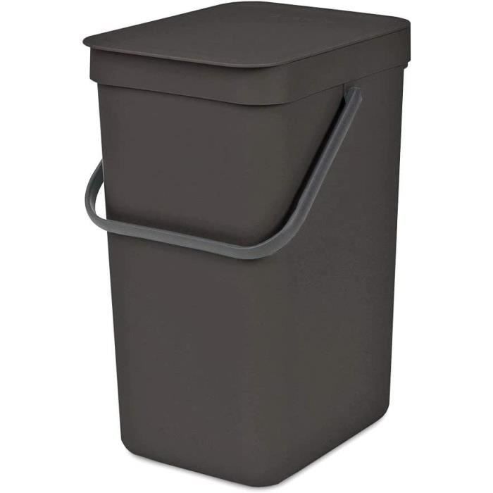 Sort & Go Poubelle Recyclage Cuisine Gris (16L) avec Couvercle et ...