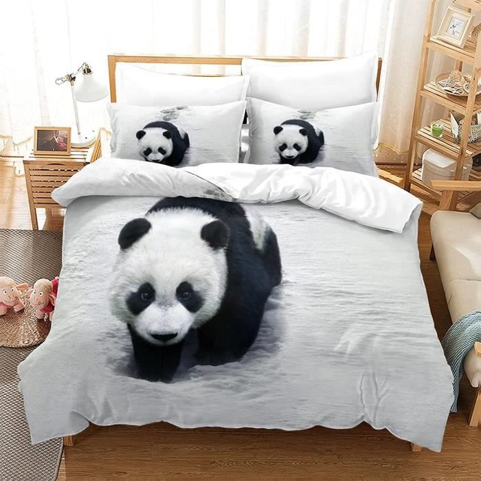 Parure de lit Panda - Housse de Couette Motif Animal Panda Mignon ...
