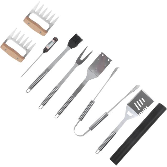Ensemble d'Outils de Barbecue Professionnels en Acier Inoxydable de 9 ...