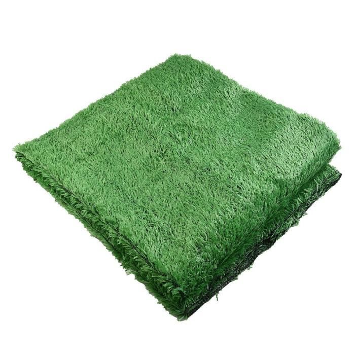 Tapis de gazon synthétique vert 200x200cm fausse pelouse de paysage ...