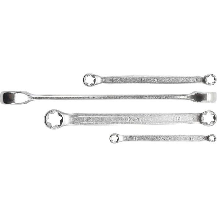 Ensemble De Clés Torx Plates à Oeil Bgs Technic E6 X E8 E10 X E12