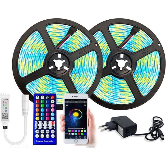 Led Strip Lumière Led Rgbww Lumières 15M Ruban De Diode Étanche 25M 5050 Rgb Led Bande Luces Led ...