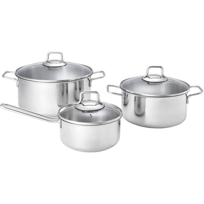 Fiskars Lot de Casseroles avec Manche, Modular Cooking, Lot de 3 ...