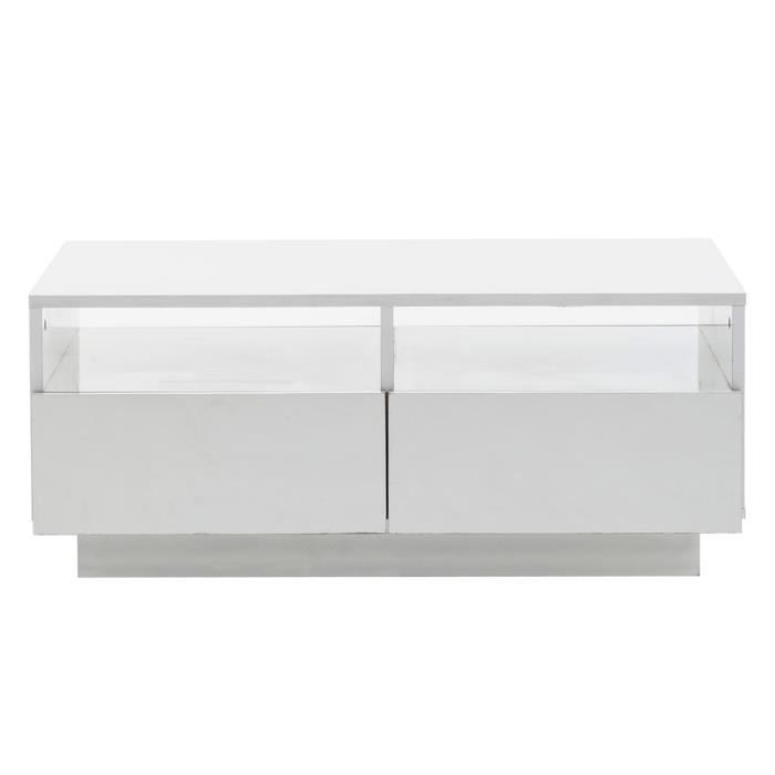 HURRISE table de bout Table basse haute brillance blanche avec 4 ...