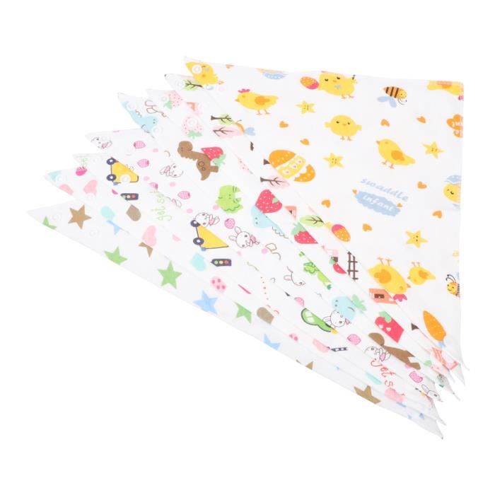 Bibs: 8pcs dessin animé coton réutilisable First Bandana Bib bave Bibs ...