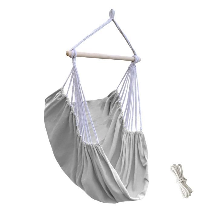 Chaise hamac suspendue avec système d'attache - Gris - Linxor ...