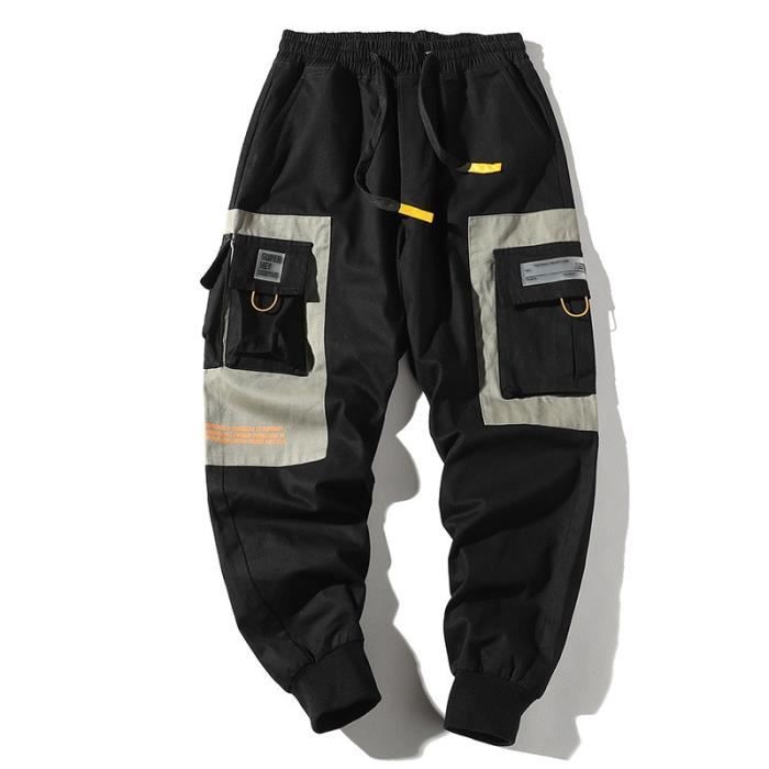 Pantalon pro,Pantalon Harem pour hommes,style Hip Hop,décontracté,avec plusieurs poches à la ...
