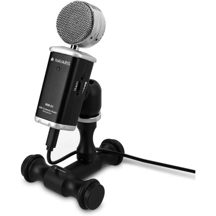 Navaris Microphone a Condensateur pour Studio - Micro MM-01 USB ...
