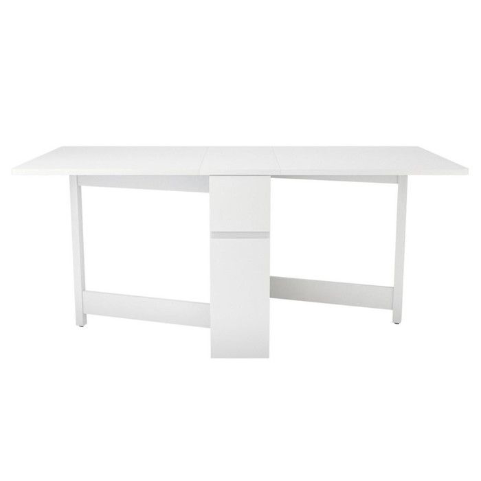 Table Console Pliante "Kungla" 170cm Bouleau Blanc - Cdiscount Maison
