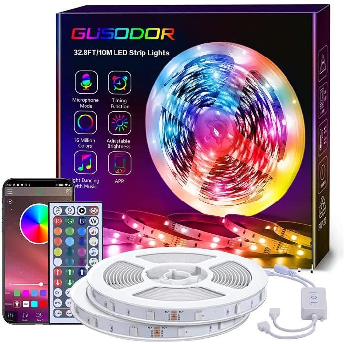 RUMOCOVO® Ruban LED 10M RGB Bande Led Lumineuse, Synchroniser avec ...