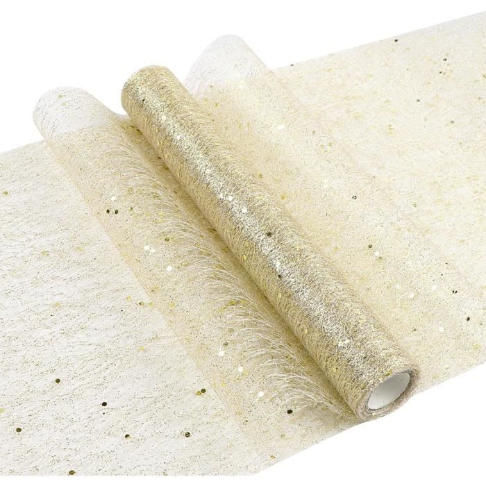 Chemin De Table Or Métallisé 28Cmx5M Chemin De Table Filet Doré Pour ...