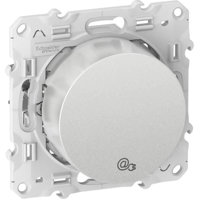 Schneider - Prise RJ45 CPL Odace - Aluminium / Schneider Electric ...