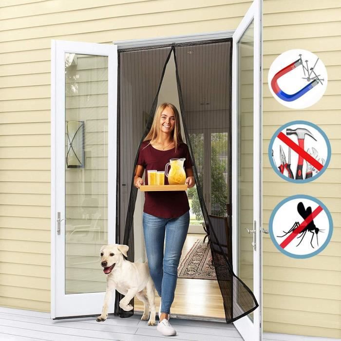 WISKEO Moustiquaire Porte Fenetre AimantéE, Moustique, Enroulable, Personnalisable, Animaux ...