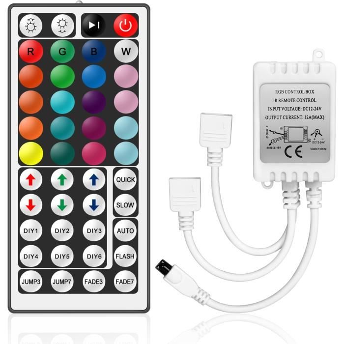 VIPMOON 12V 24V IR Télécommande sans Fil et Controleur LED RGB, RGB ...